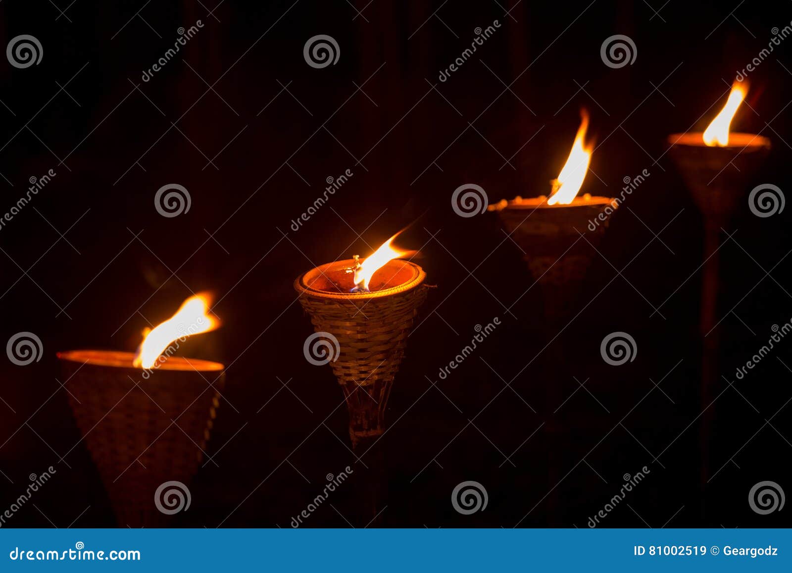 Traditional Wooden Torch Flame Stock Image - Image of lamp, dark: 81002519