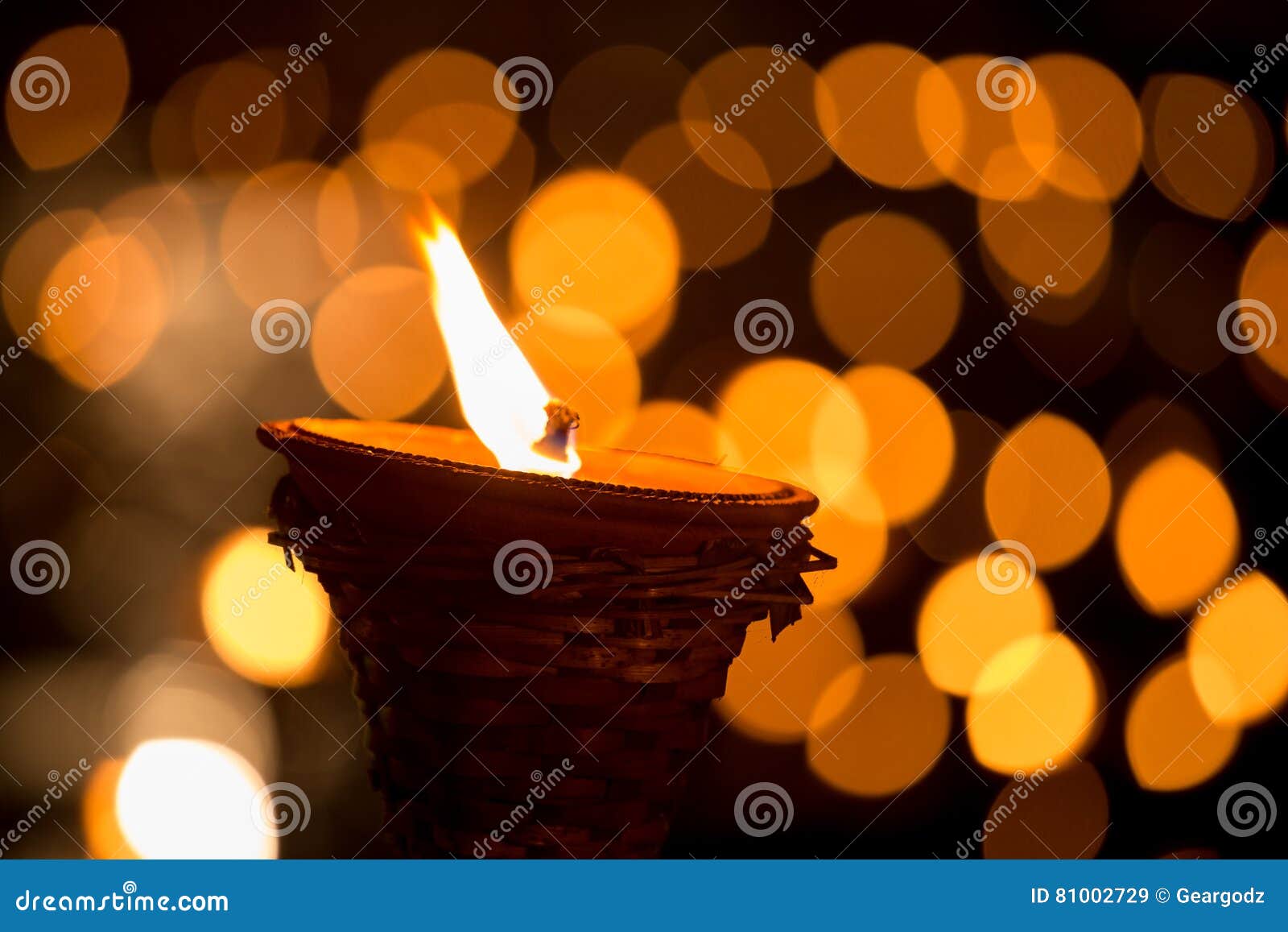 Traditional Wooden Torch Flame at Night Stock Image - Image of element ...