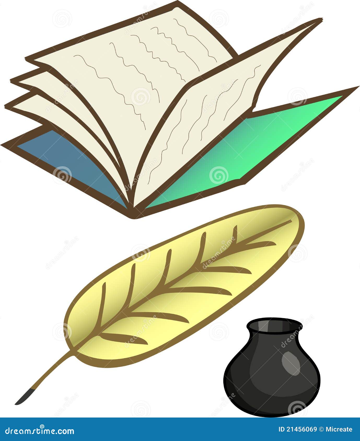 Traditional Writing Objects Stock Illustration - Illustration of ...