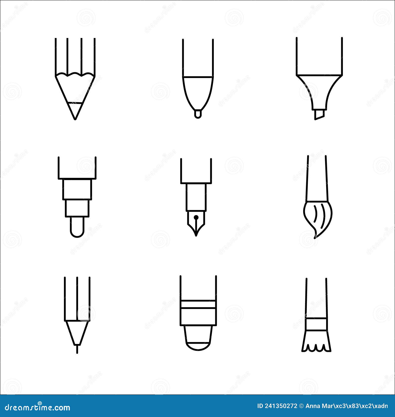 Traditional writting tools stock vector. Illustration of cartoon ...