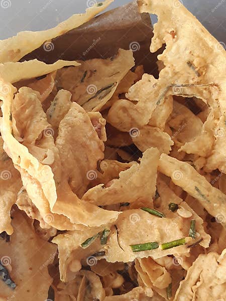 Traditional Yellow Crackers for Pecel Stock Photo - Image of ...