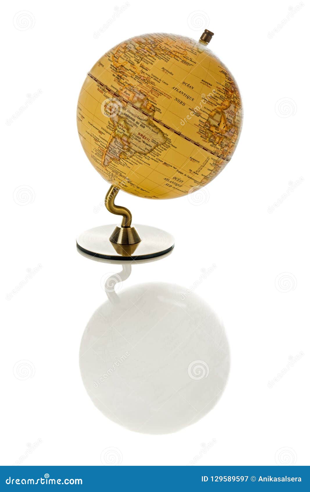 Traditional Yellow Globe on White Background Stock Image - Image of ...