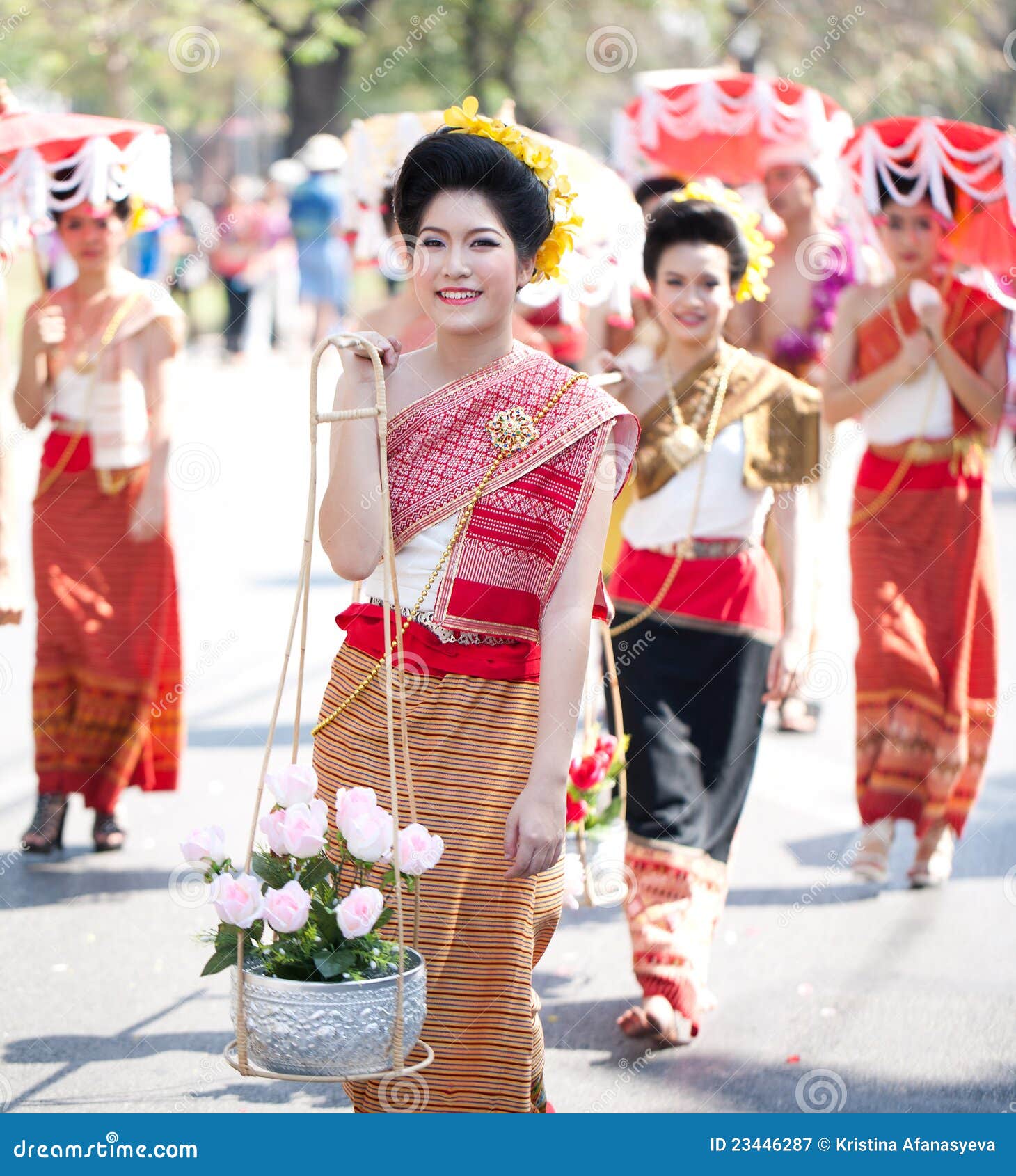 Traditionally Dressed Girls in Procession Editorial Photography - Image ...