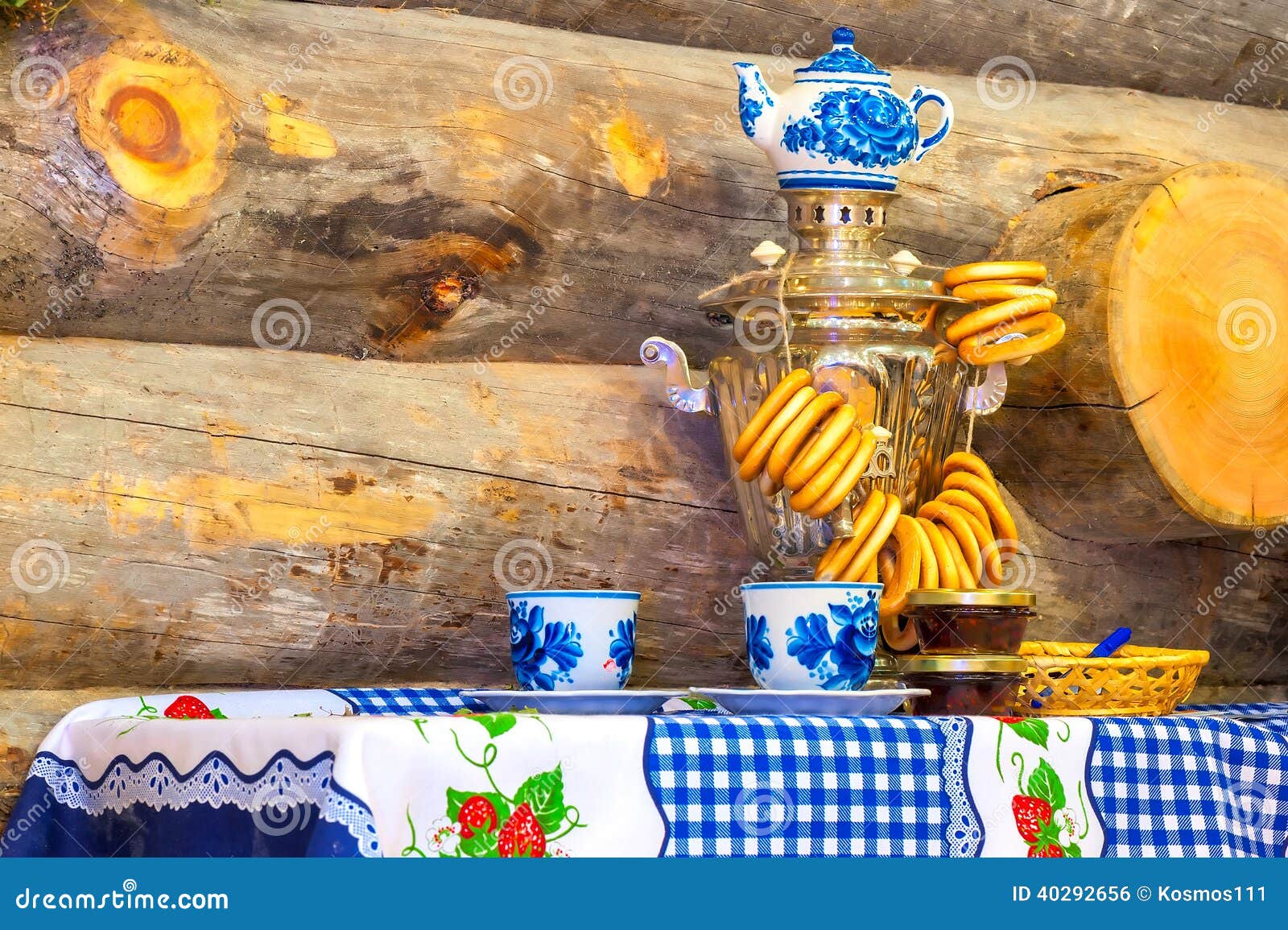 Traditionally Russian Samovar on the Table Stock Photo - Image of ...