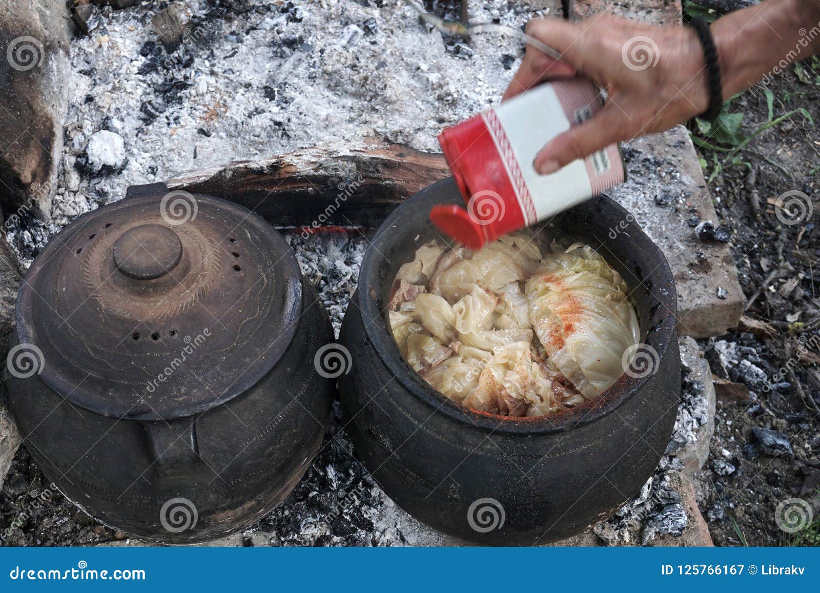Traditionally Wedding Cabbage Cooking Outdoors Stock Image - Image of ...