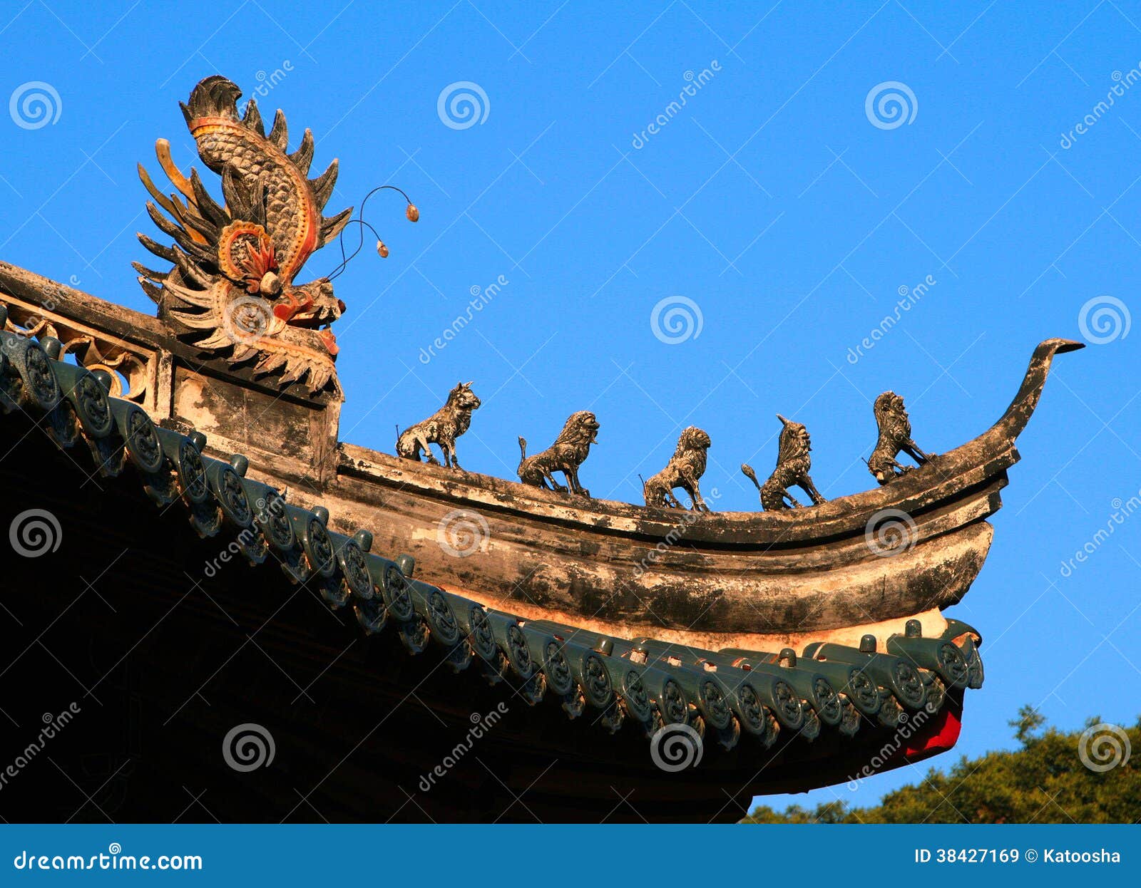 Traditioneel Chinees dak stock afbeelding. Image of stad - 38427169