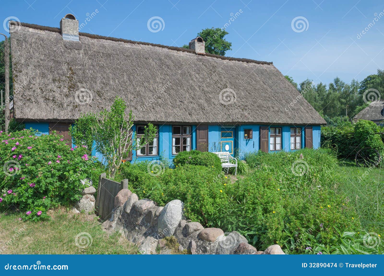 Traditioneel Huis, Usedom-Eiland, Oostzee, Duitsland Stock Foto - Image ...