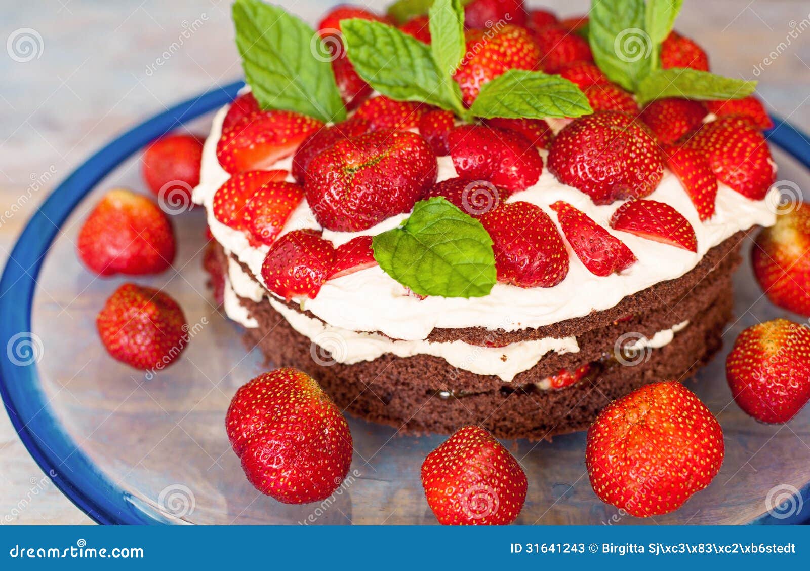 Traditionel Midsummer Cake in Sweden, Strawberry and Cream. Stock Image ...