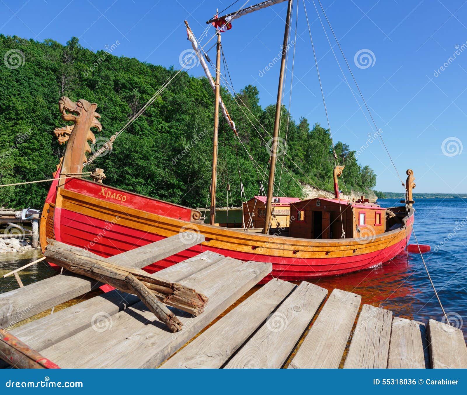 Traditionele Oude Houten Varende Boot Rus Redactionele Foto - Image of ...