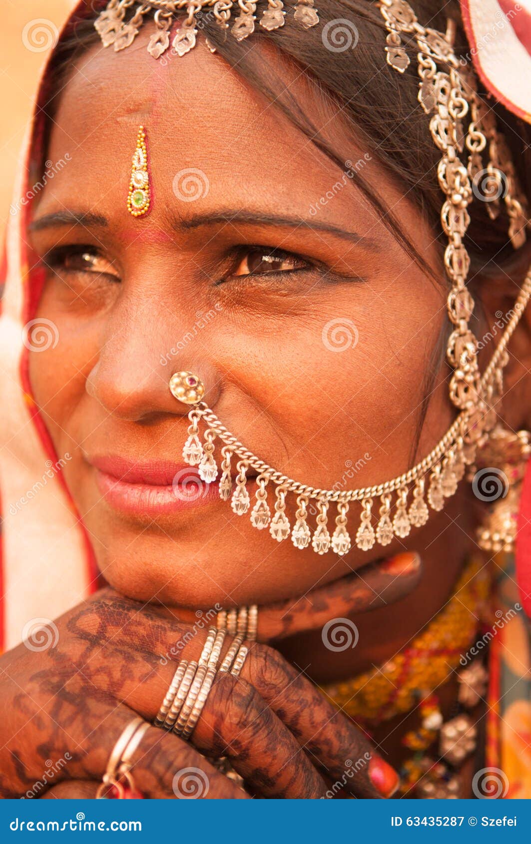 Traditionell Indisk Kvinnlig Stående Fotografering för Bildbyråer ...