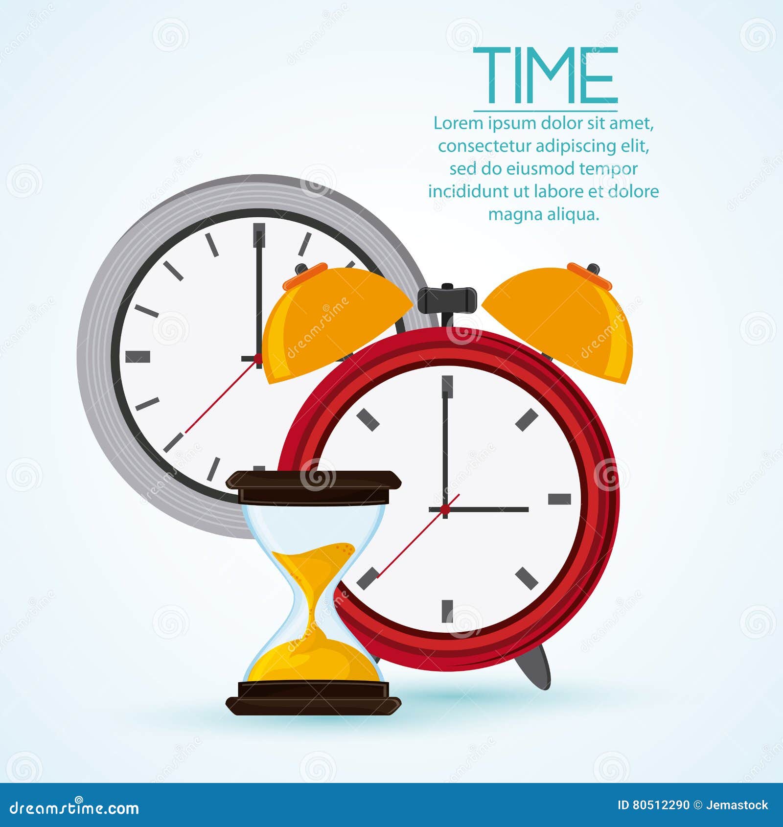 Traditionell Klocka- Och Timglasdesign Vektor Illustrationer ...