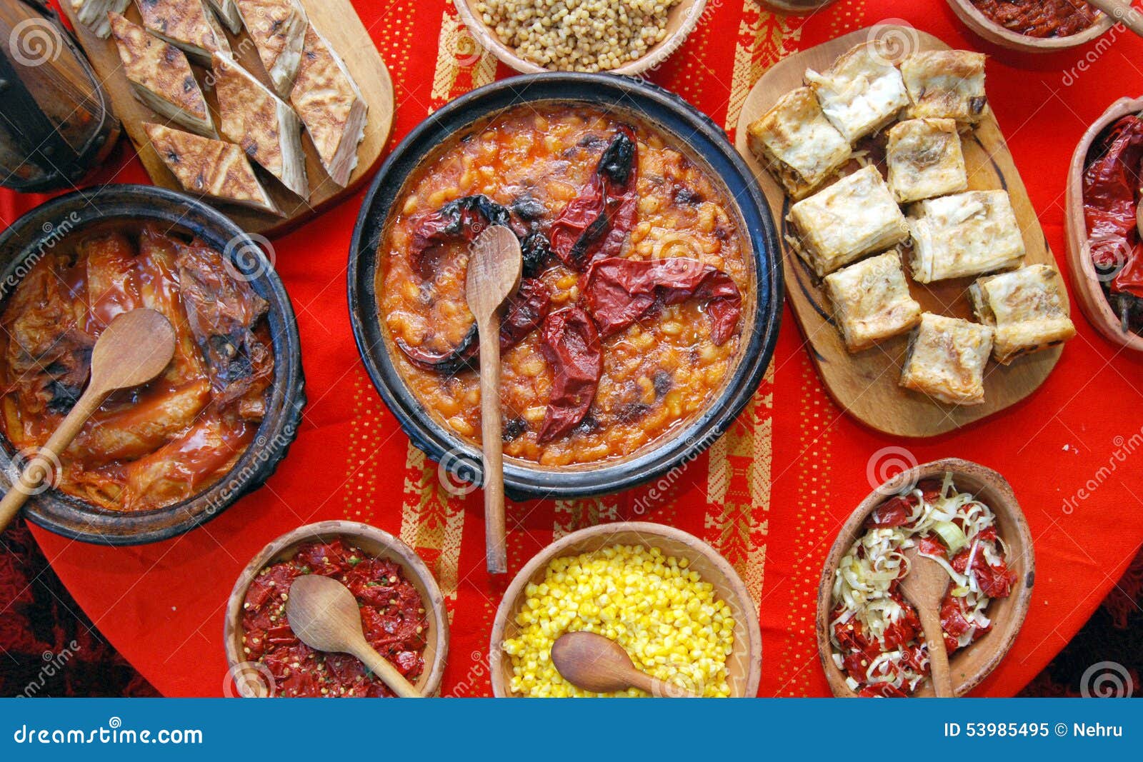 Traditionell Macedonian Och Balkans Mat Fotografering för Bildbyråer ...