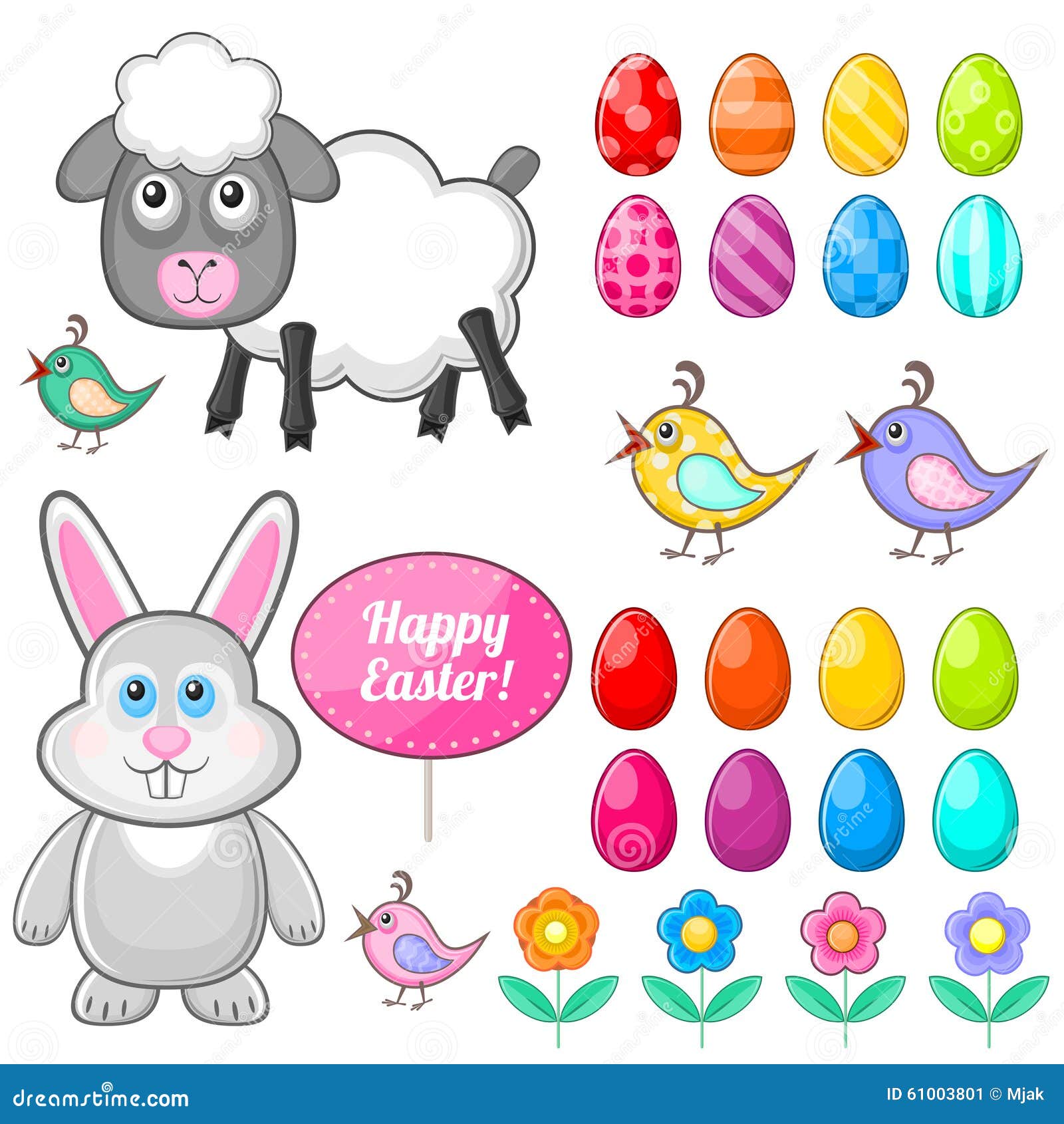 Traditionelle Ostern-Symbole Vektor Abbildung - Illustration von platte ...