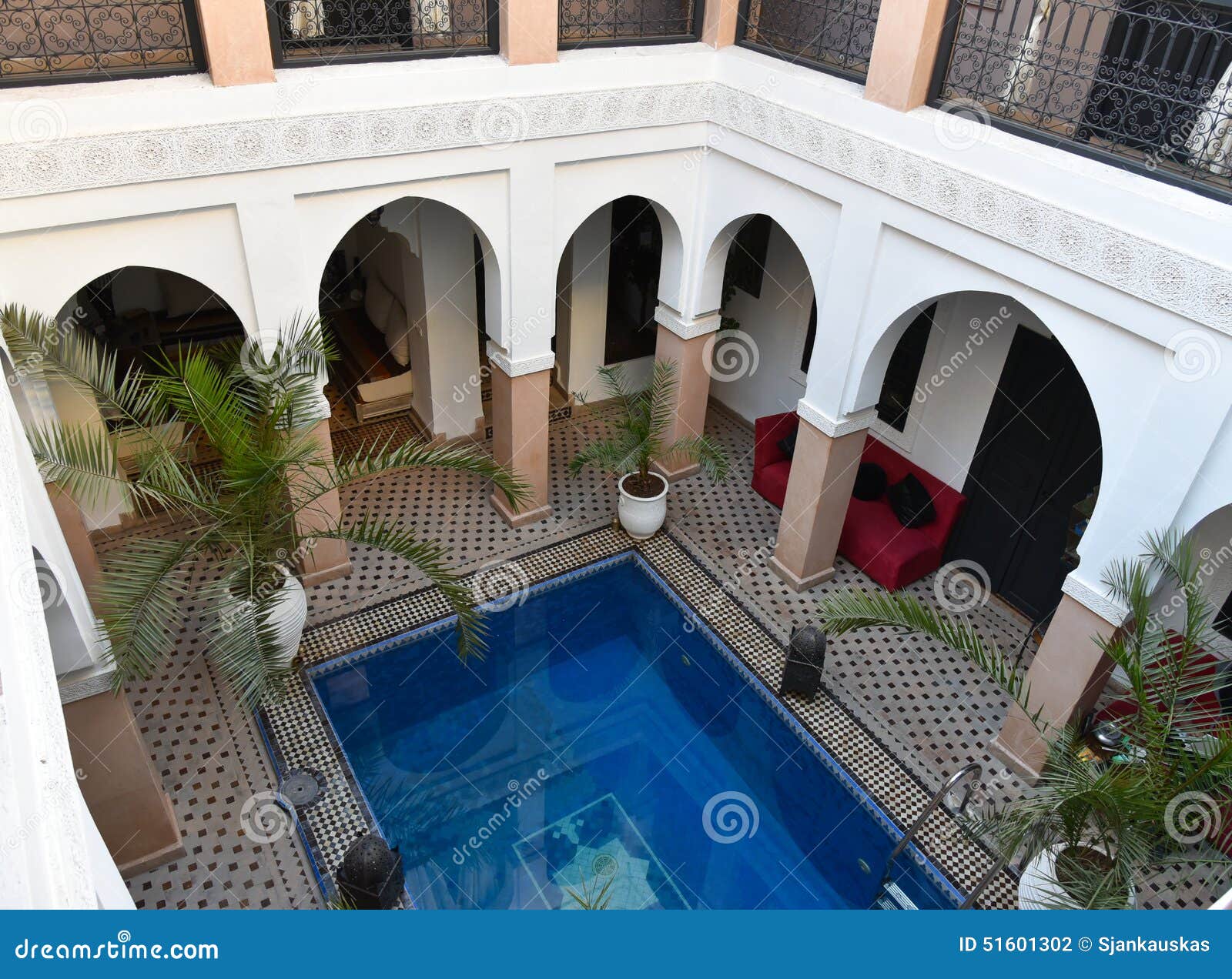 Traditionelles Marokkanisches Haus Riad Stockfoto - Bild: 51601302