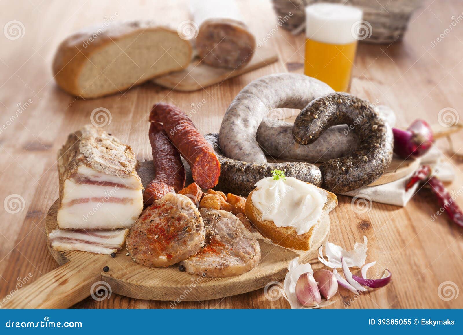 Traditionelles Schweinefleisch Fleischessend. Stockbild - Bild von reis ...