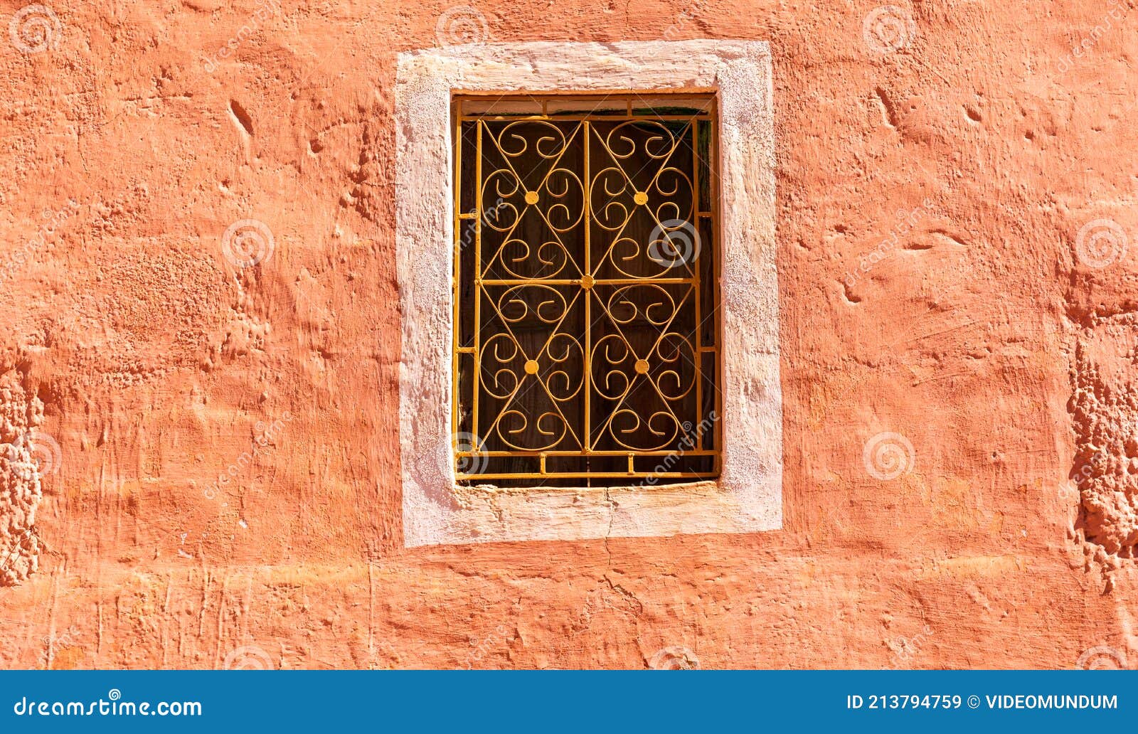 Arabic Style Decorated Window Frame in Old Town Kasbah Wall, Morocco ...