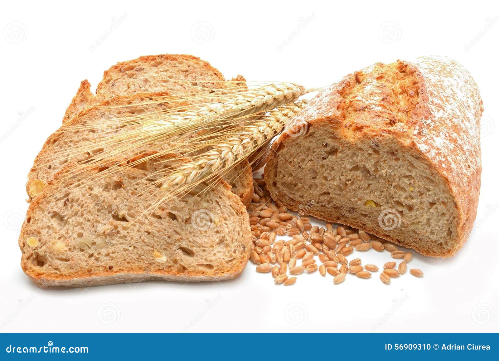 Bread Background With Wheat, Aromatic Crispbread With Grains, Copy ...