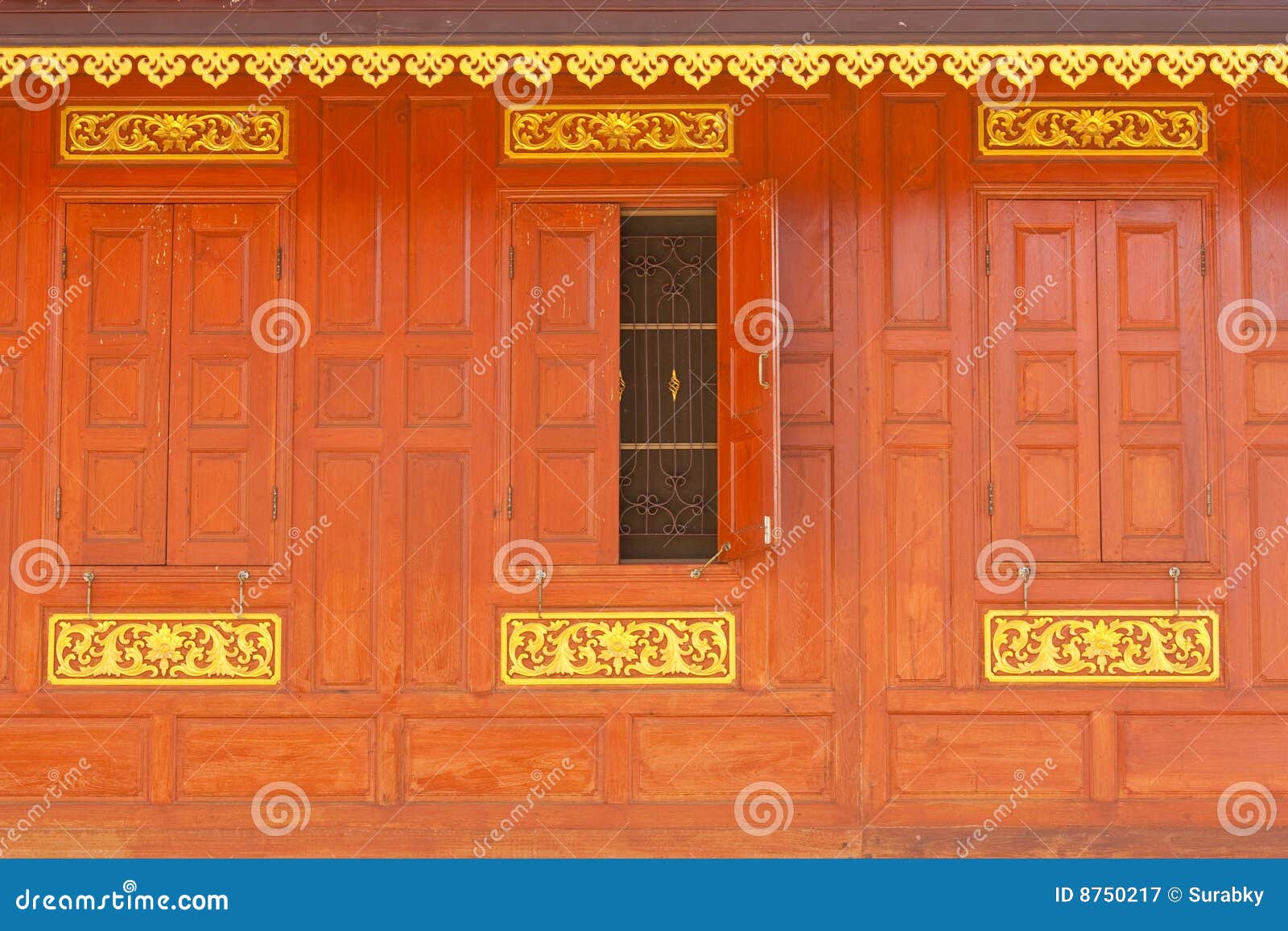 Tradtional Thai Style House Window Stock Image - Image of building ...
