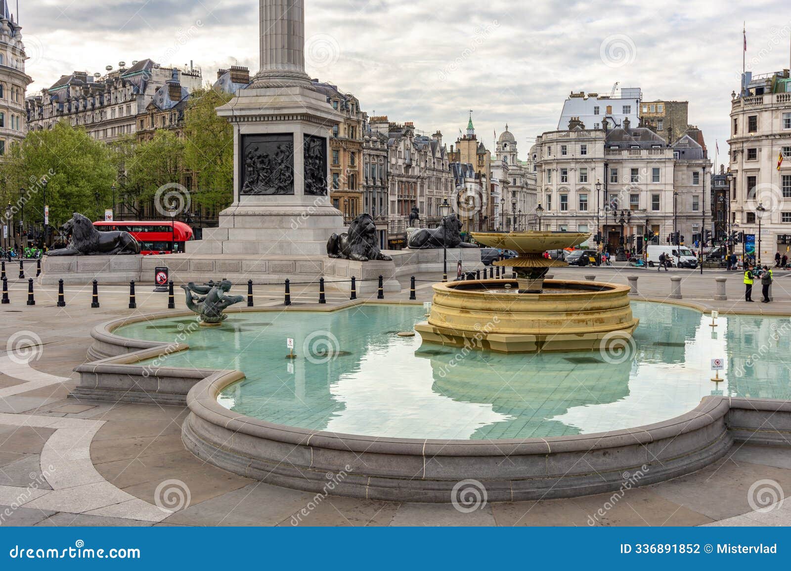 Trafalgar Square with Nelson Column, London, UK Stock Photo - Image of ...