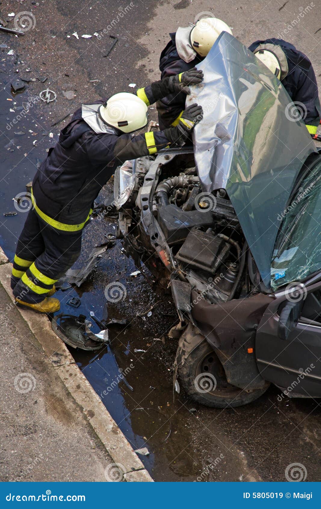 Car After Traffic Accident. Crashed Car. Accident On Road. Insurance ...