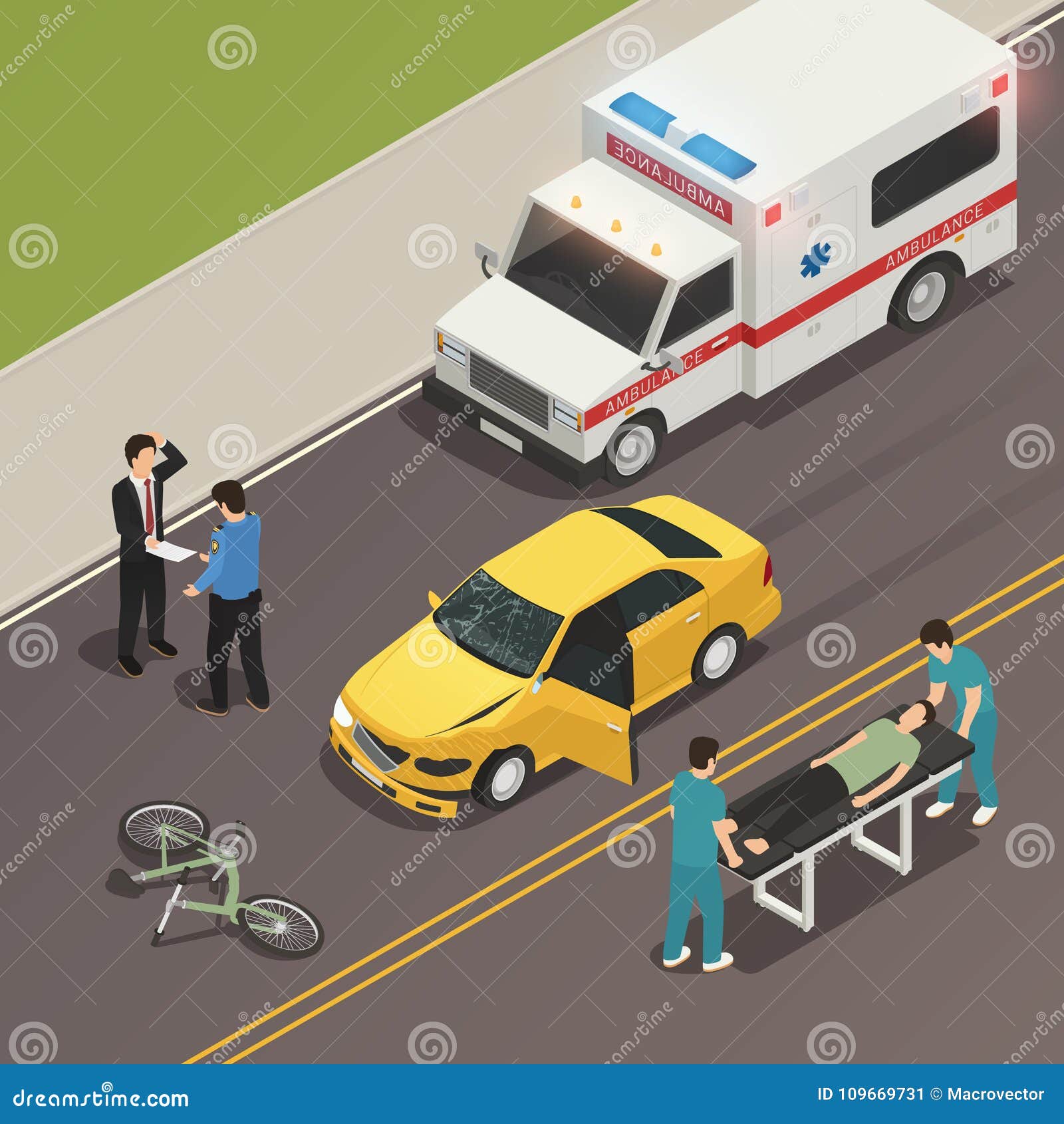 Traffic Accident Scene Isometric Composition Stock Vector ... Traffic Accident Scene Isometric Composition Stock Vector ...