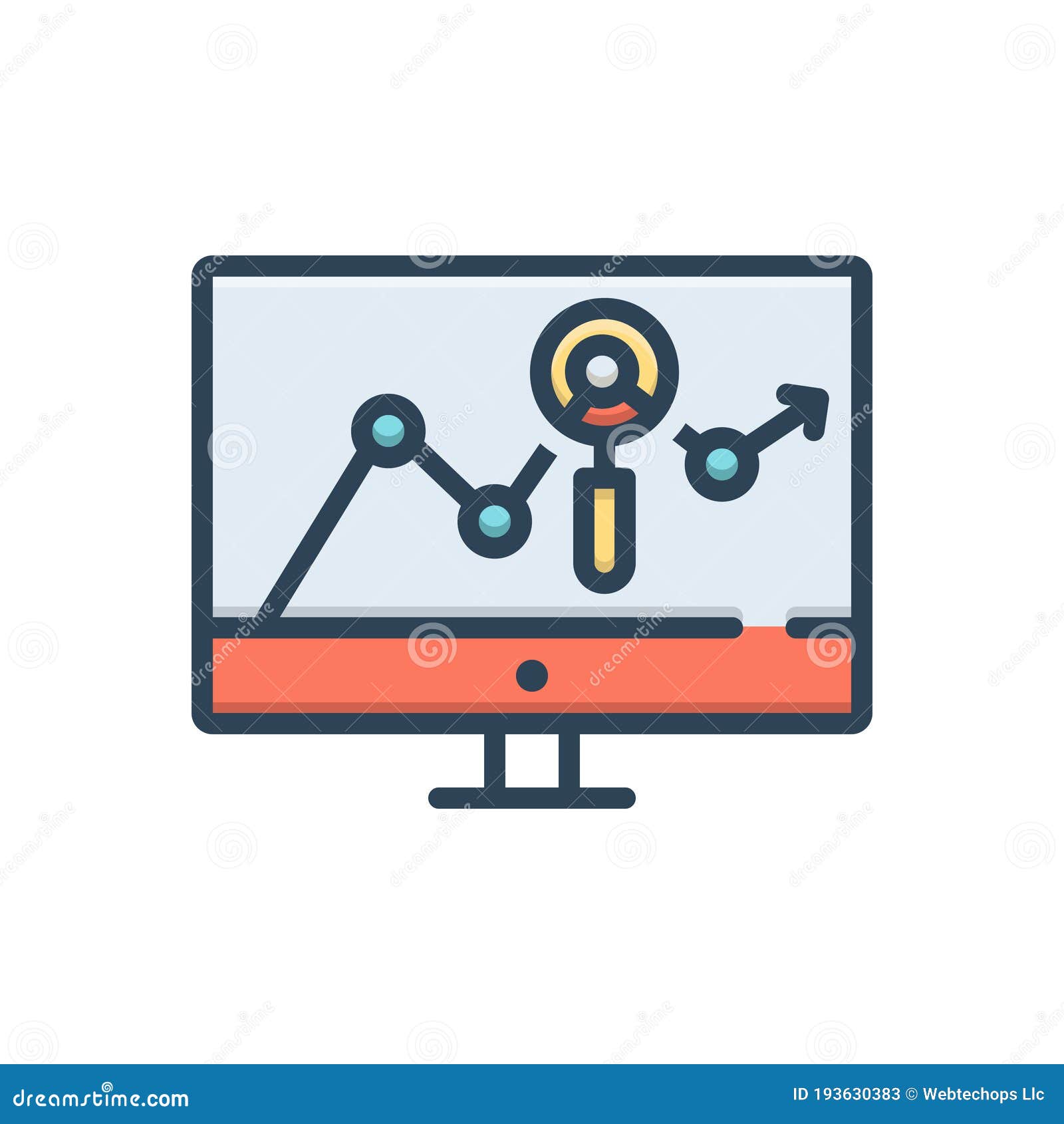 Traffic Analysis Icon Represented By Arrows And Graphs Vector ...