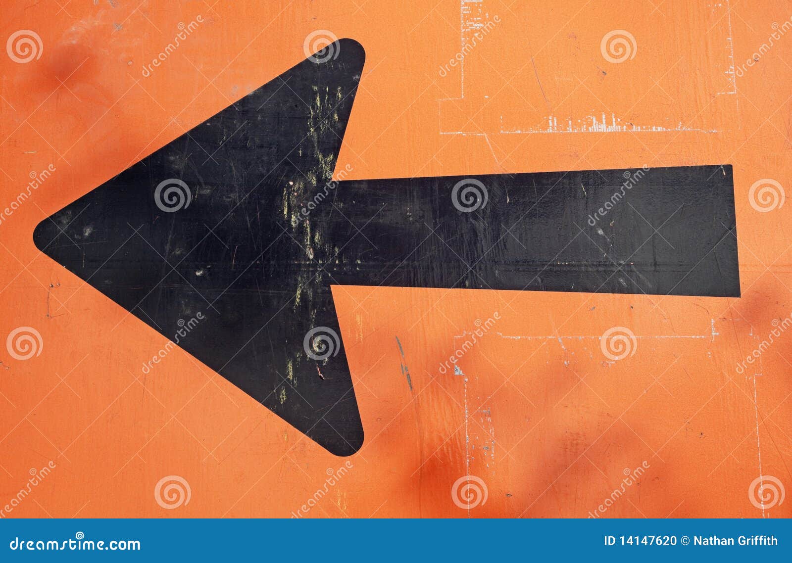 Traffic arrow sign stock photo. Image of orange, bright - 14147620