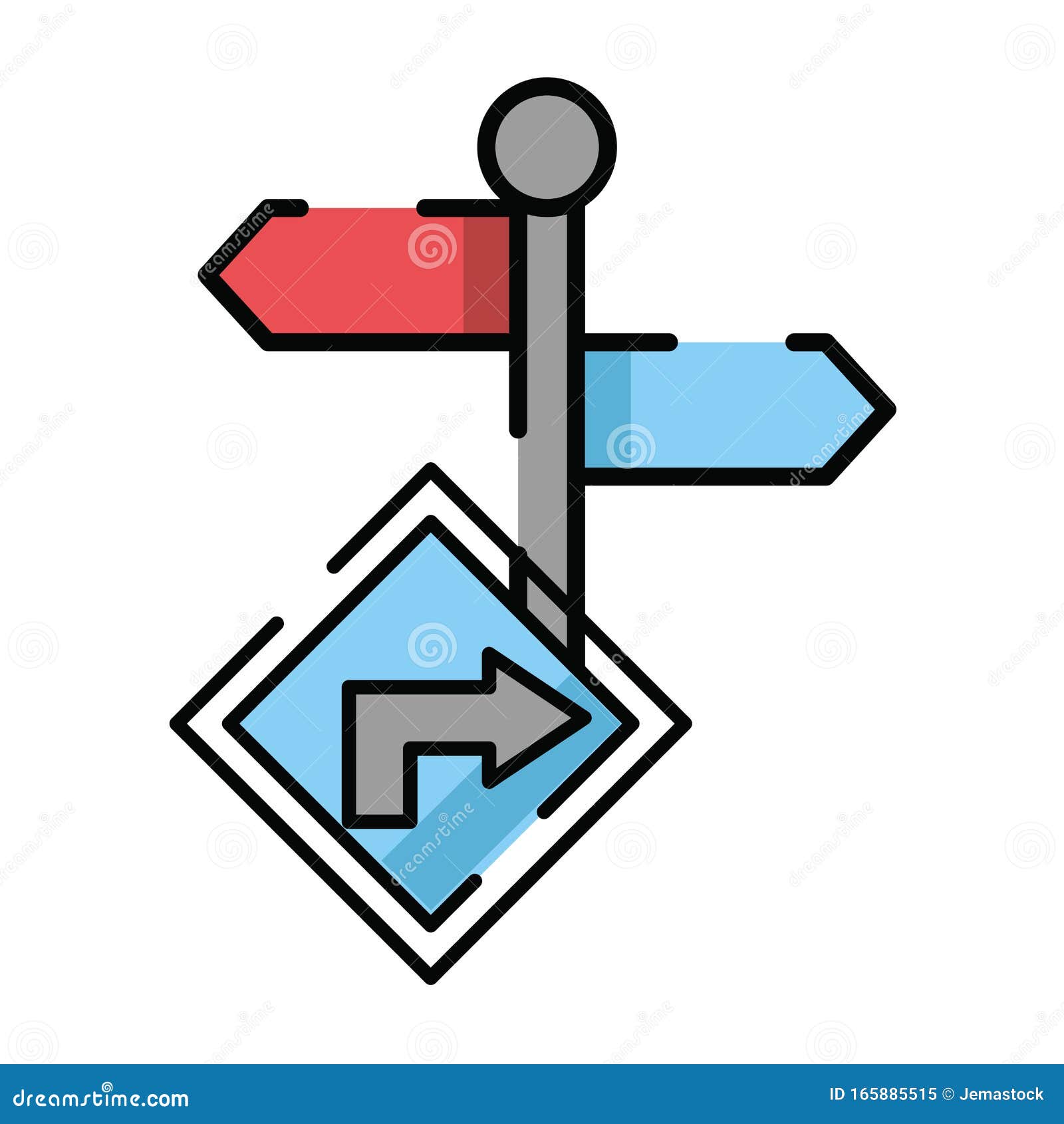 Traffic Arrow Signal Isolated Icon Stock Vector - Illustration of icon ...