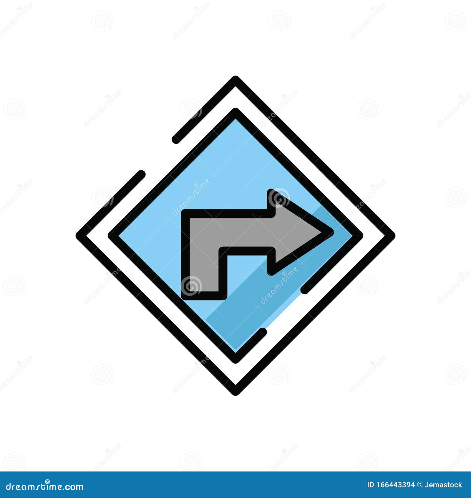 Traffic Arrow Signal Isolated Icon Stock Vector - Illustration of drive ...