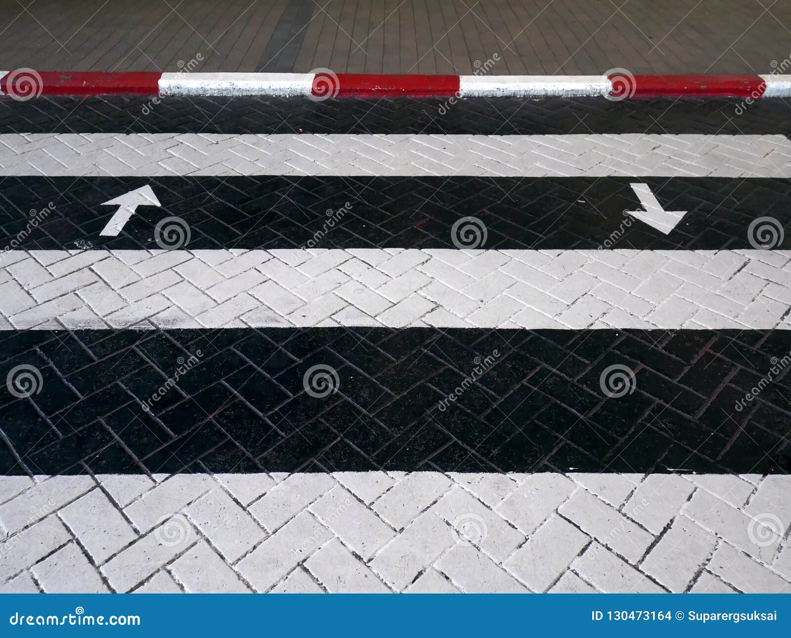 Traffic Arrow Symbols on Walk Way Stock Photo - Image of outdoor, high ...