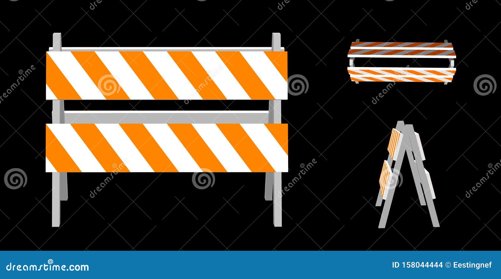 Traffic Barrier. 3d Vector Illustration Stock Vector - Illustration of ...
