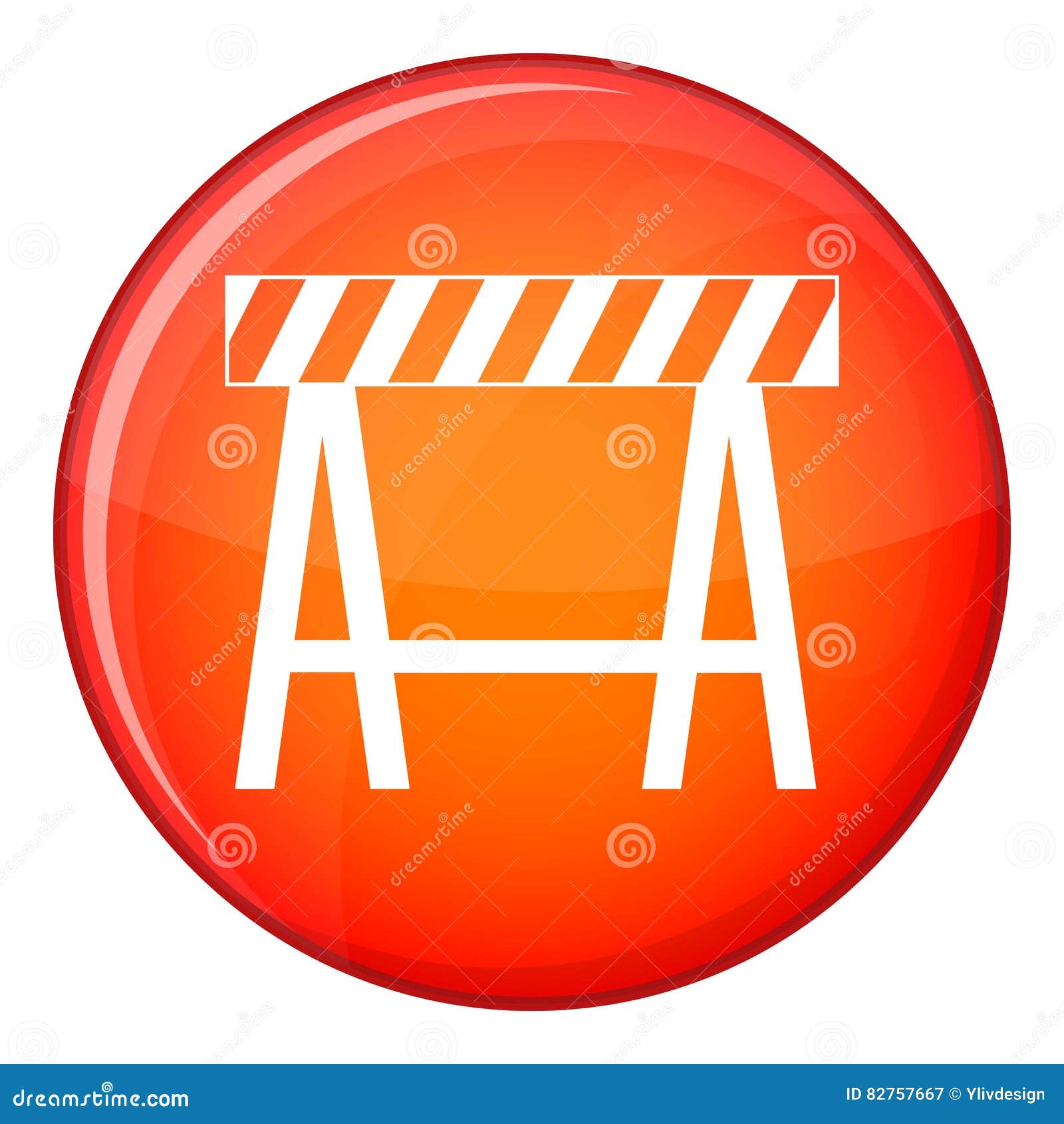 Traffic Barrier Icon, Flat Style Stock Vector - Illustration of ...