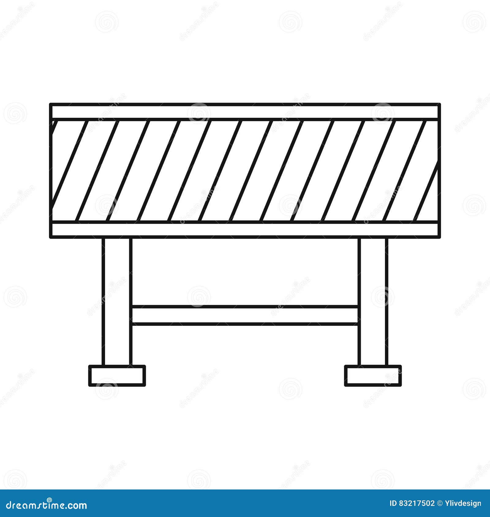 Traffic Barrier Icon in Outline Style Stock Vector - Illustration of ...