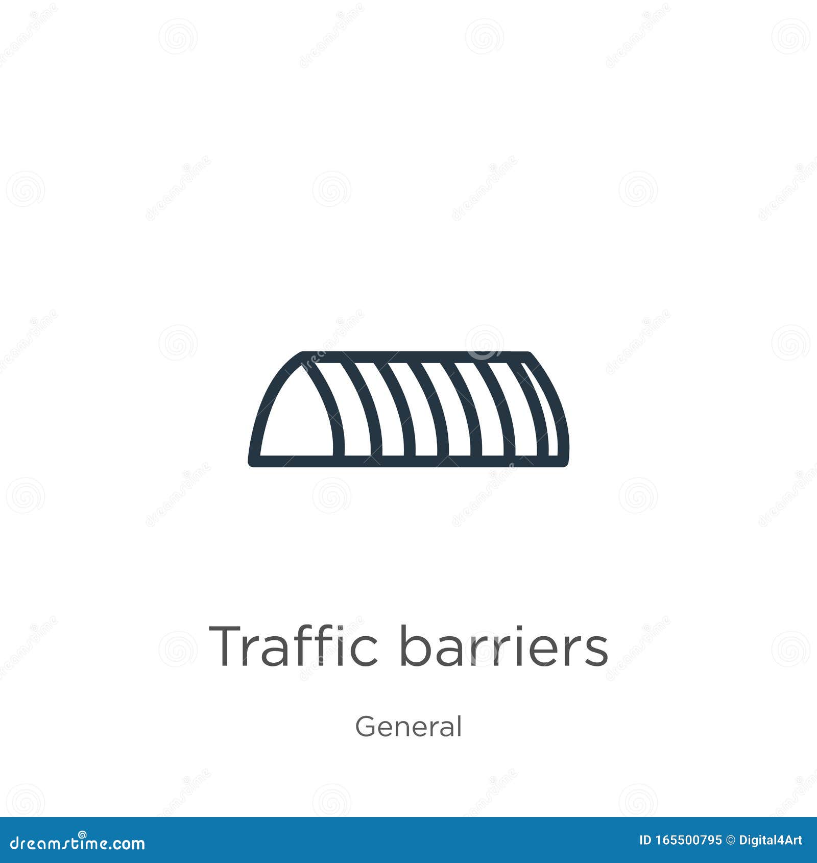 Traffic Barriers Icon. Thin Linear Traffic Barriers Outline Icon ...
