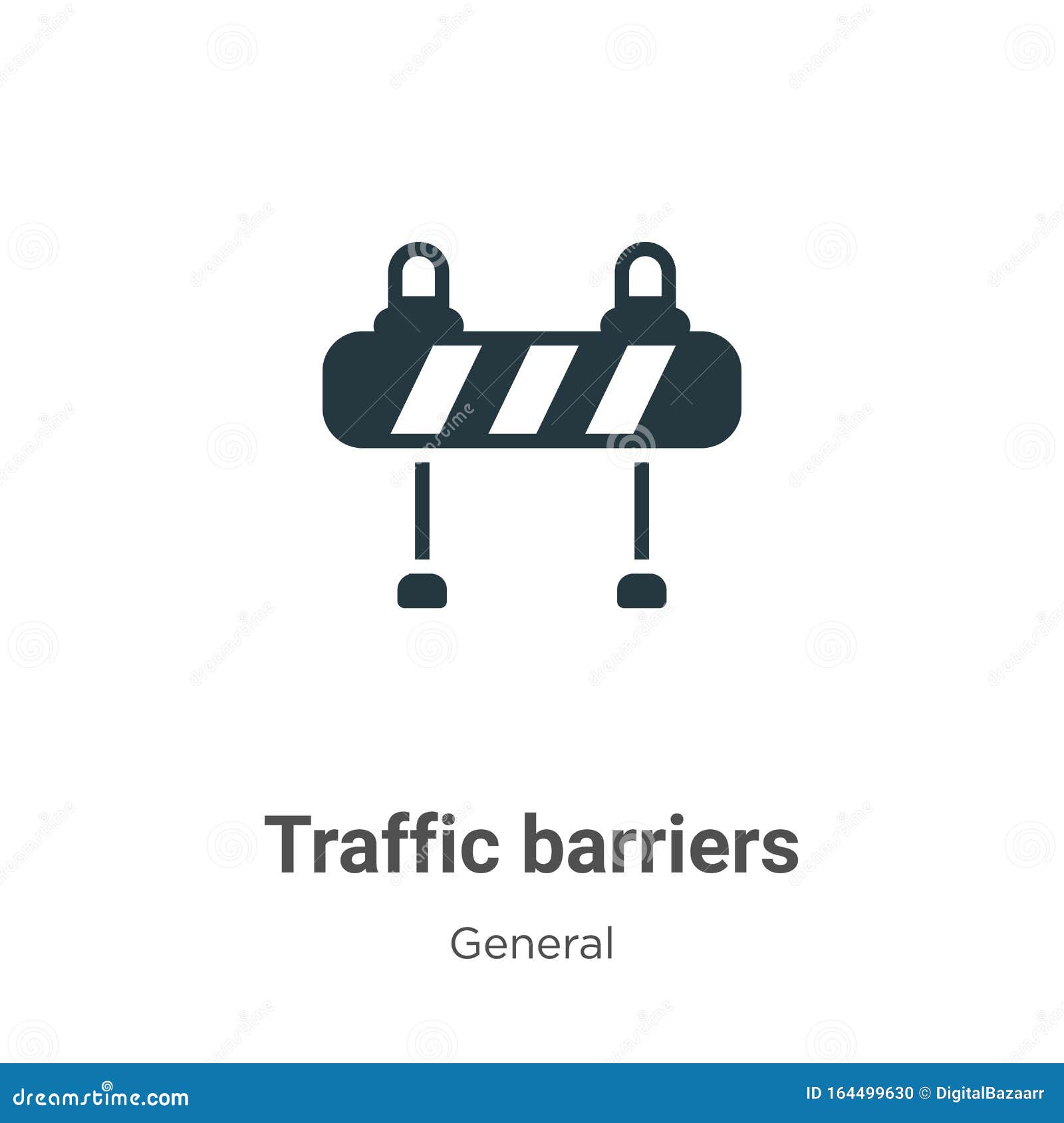 Traffic Barriers Vector Icon on White Background. Flat Vector Traffic ...