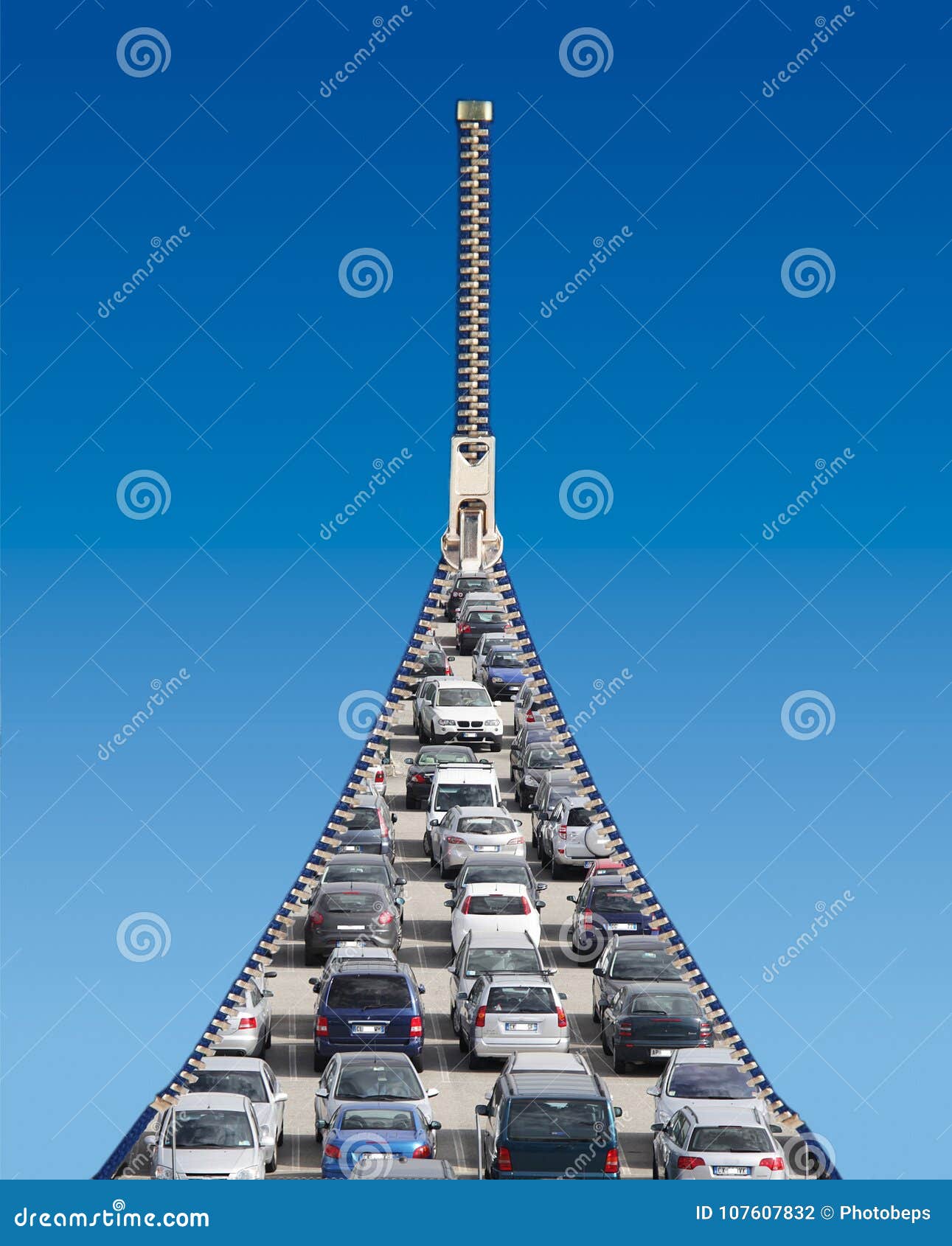 Traffic Blocked in the Highway Stock Photo - Image of road, zipper ...