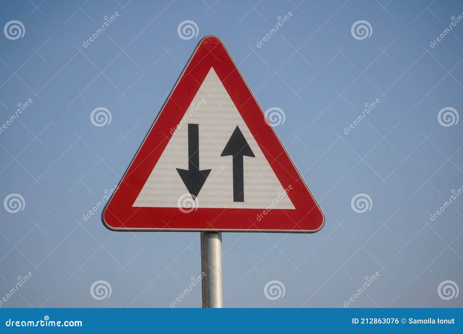 Traffic in Both Directions. Road Sign. Stock Photo - Image of sign ...