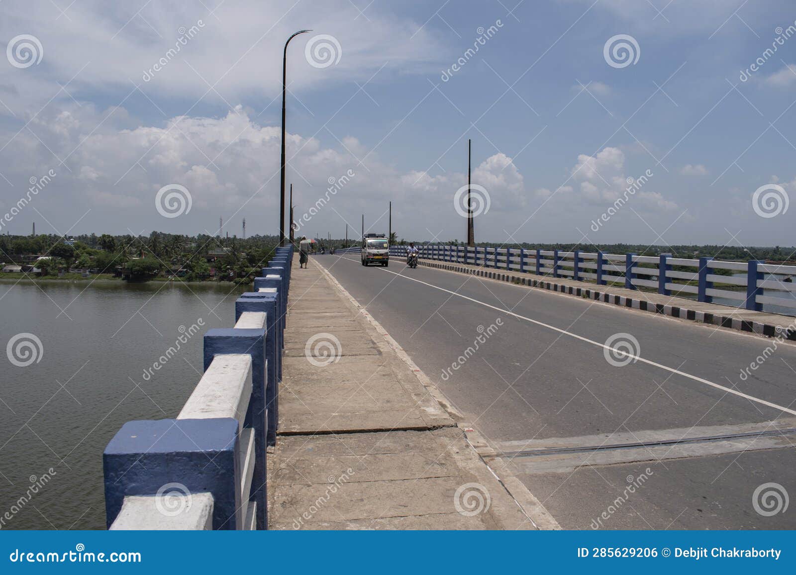 Traffic on the Bridge Over Bidyadhari River Editorial Photo - Image of ...