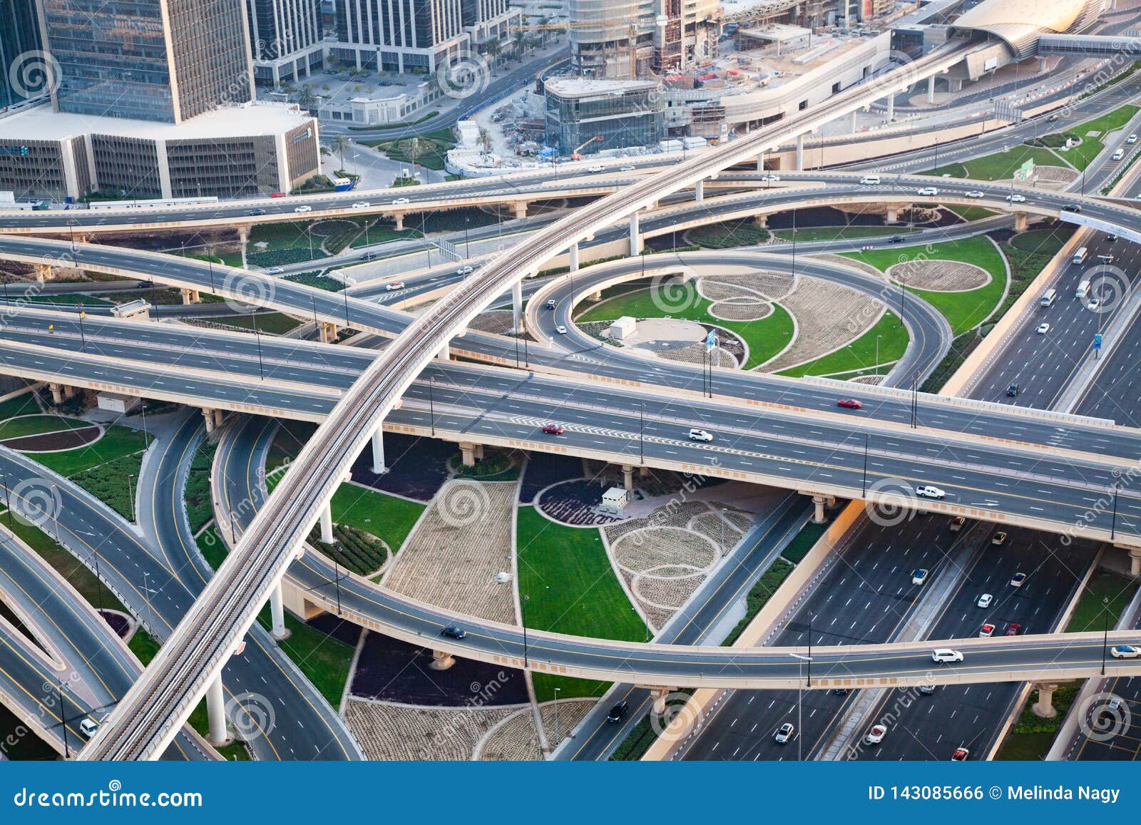Traffic on a Busy Intersection on Sheikh Zayed Highway Stock Photo ...