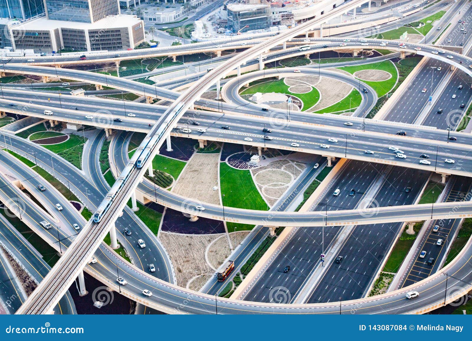 Traffic on a Busy Intersection on Sheikh Zayed Highway Stock Photo ...