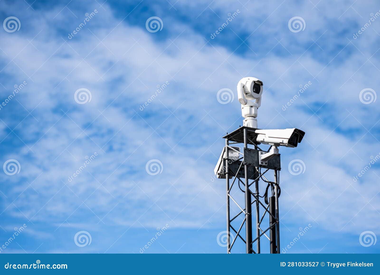 Traffic Cameras on Top of a Pylon.. Stock Image - Image of electronic ...