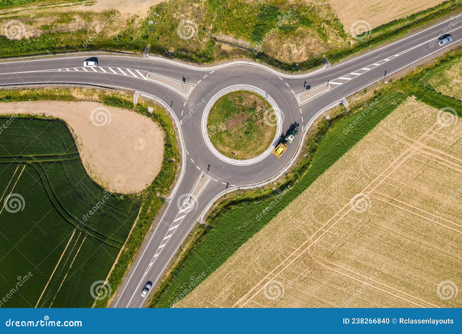 Traffic Circle, Roundabout - Aerial View Stock Photo - Image of traffic ...