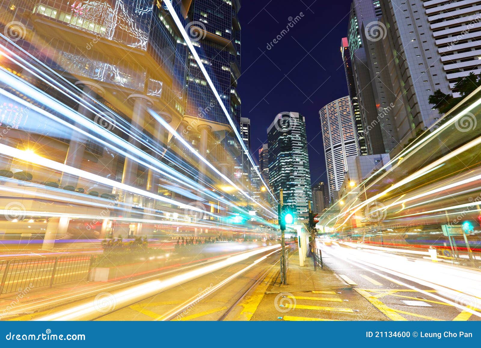Traffic through the City at Night Stock Photo - Image of tourism ...