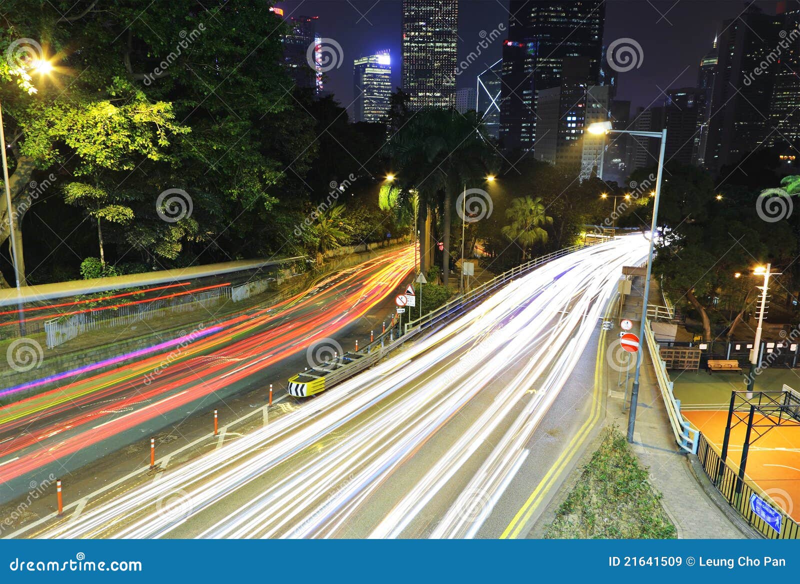 Traffic in city at night stock image. Image of glow, blue - 21641509