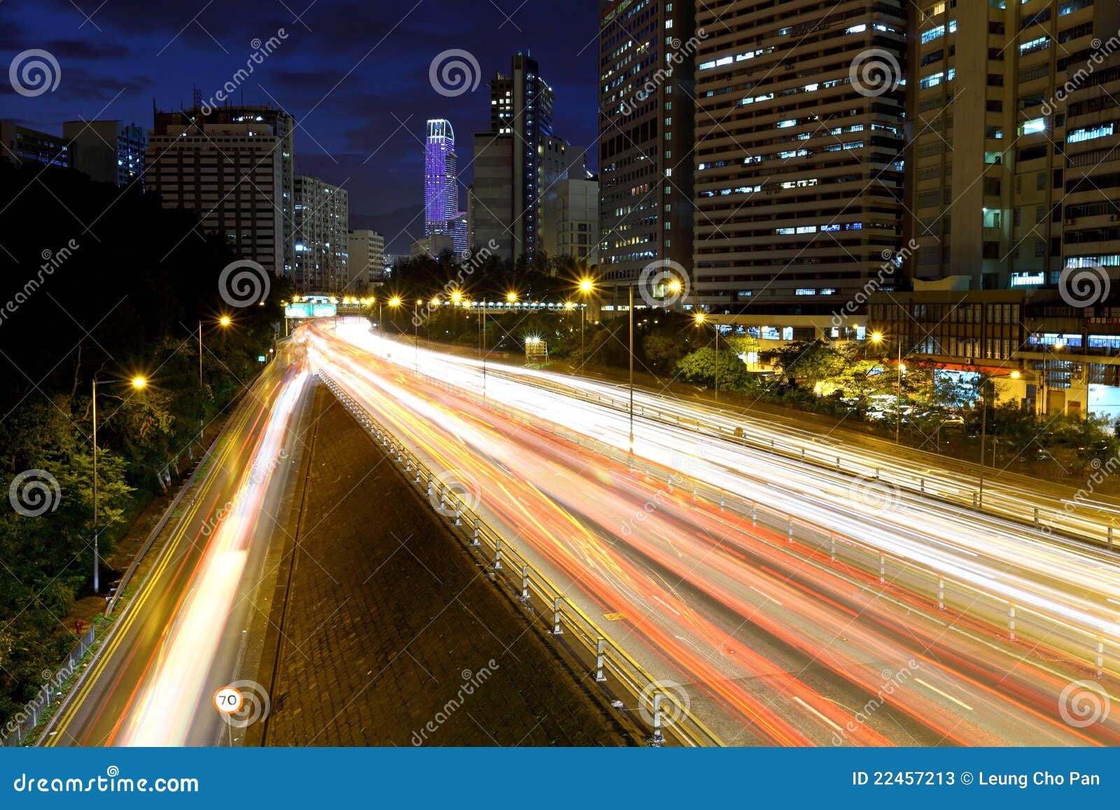 Traffic in city at night stock image. Image of long, fast - 22457213