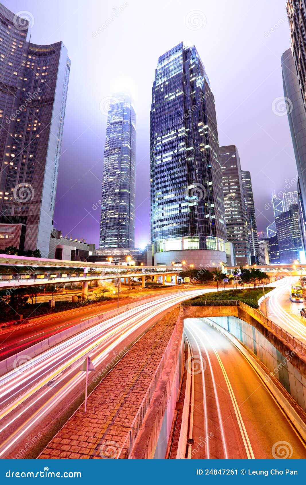 Traffic in city at night stock image. Image of city, blue - 24847261