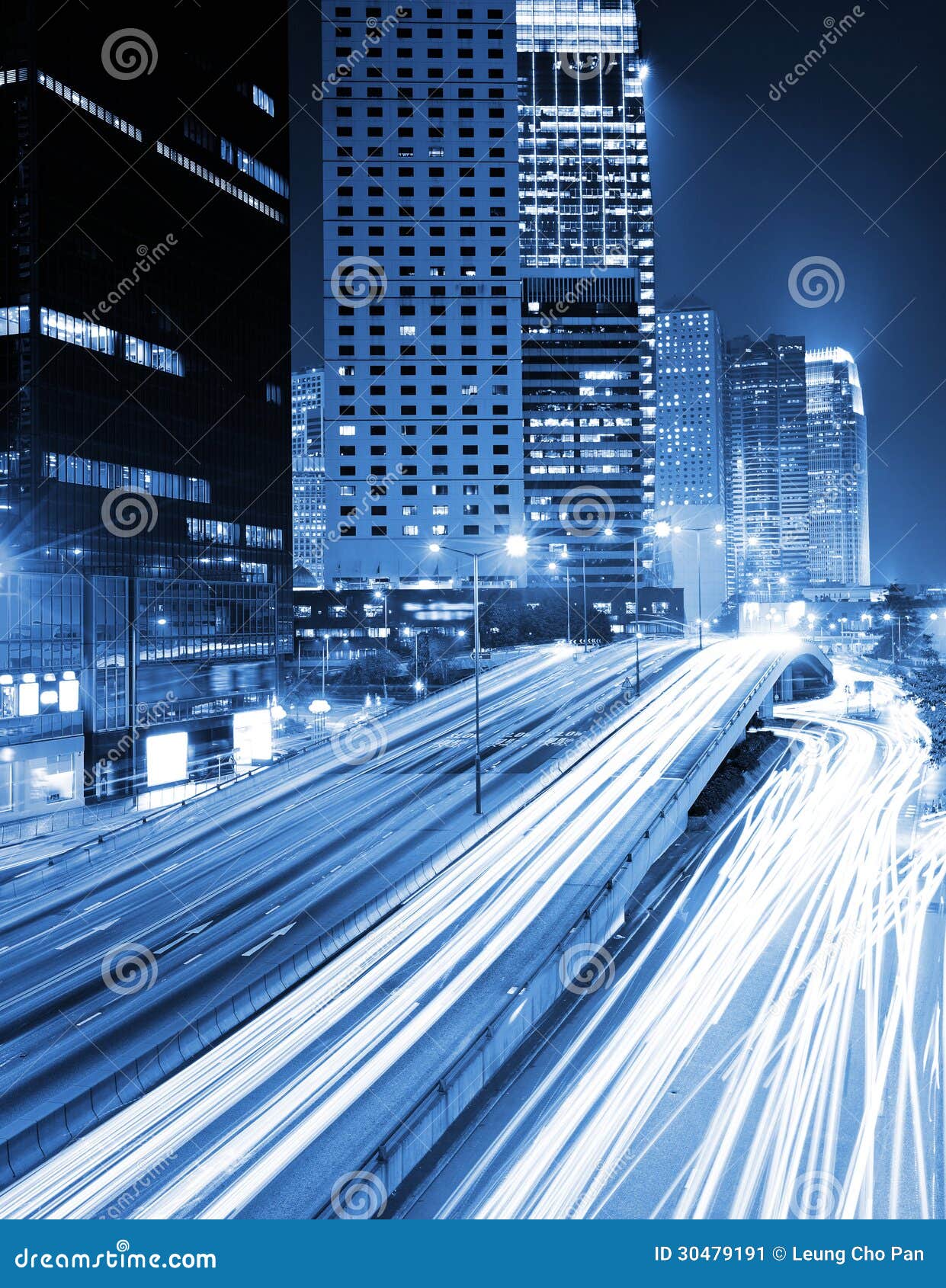 Traffic at city in night stock image. Image of hong, blue - 30479191