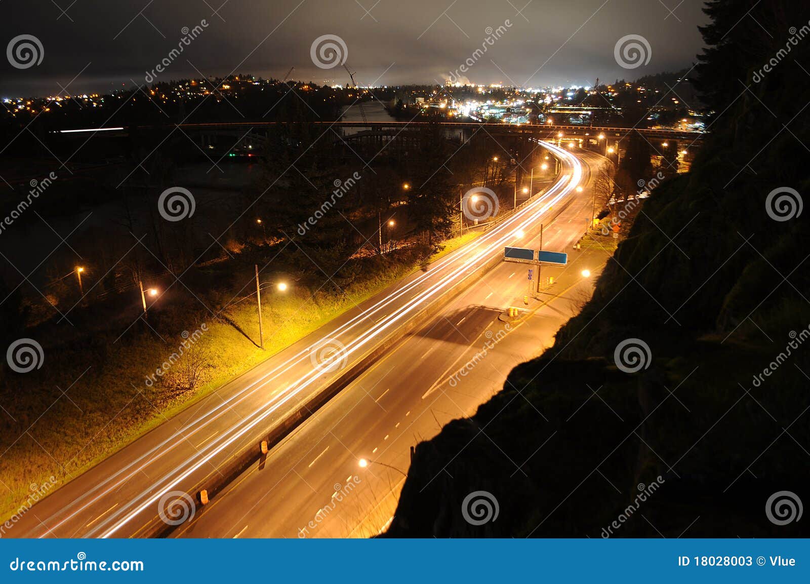 Traffic in a City at Night Time Stock Image - Image of beautiful, city ...