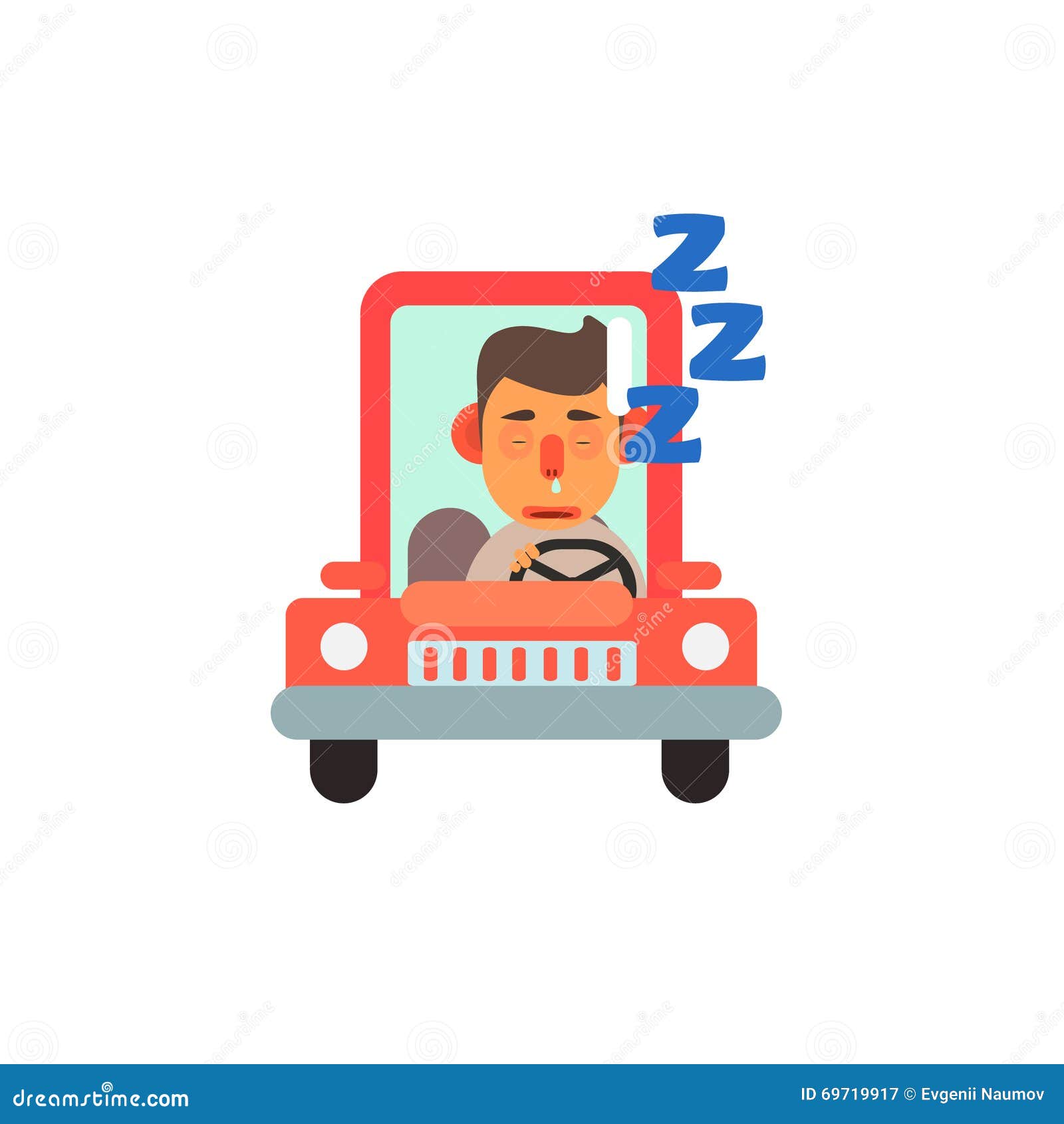 Traffic Code Sleeping Behind the Wheel Stock Vector - Illustration of ...