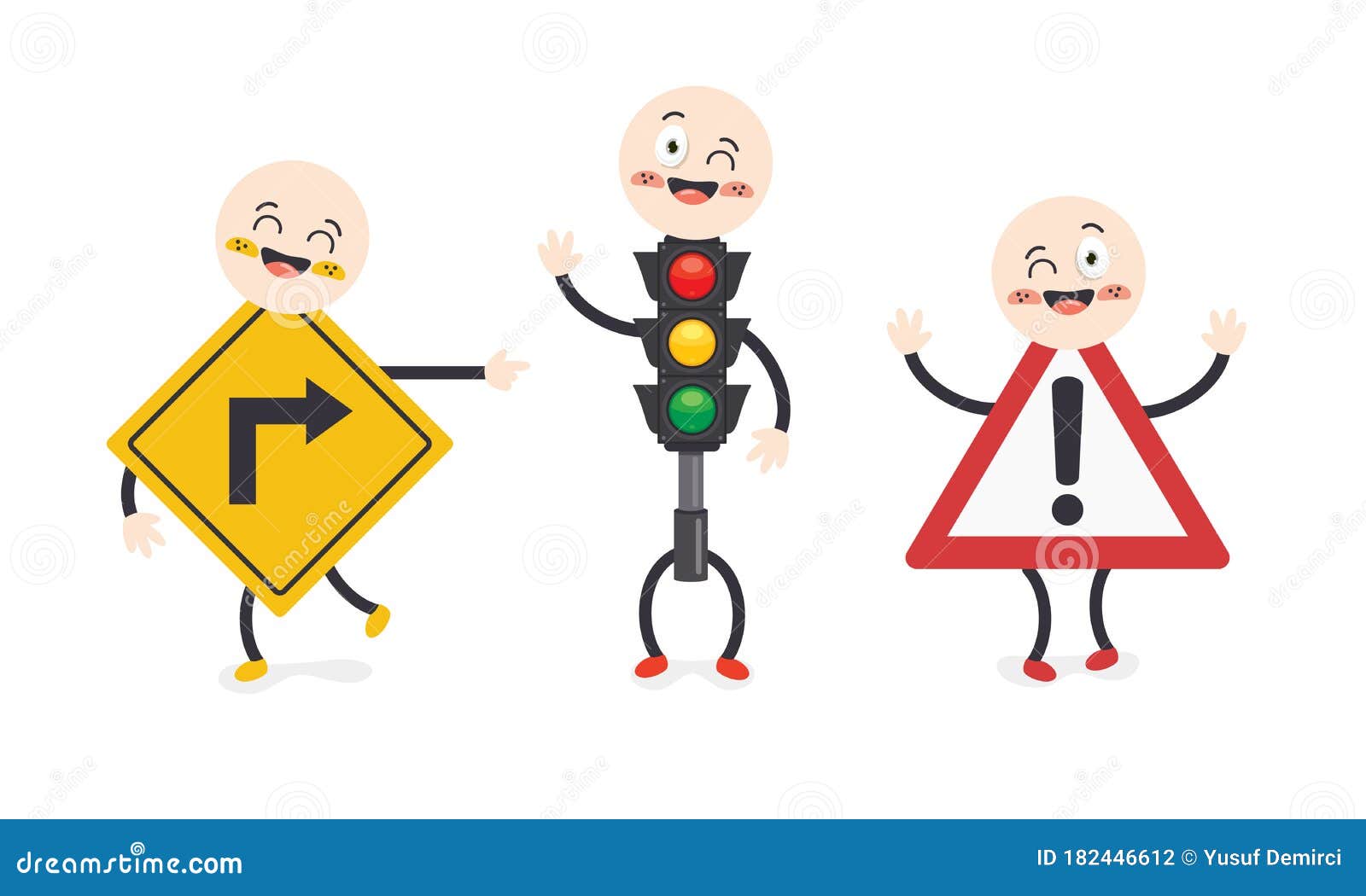 Traffic Concept with Funny Characters Stock Vector - Illustration of ...